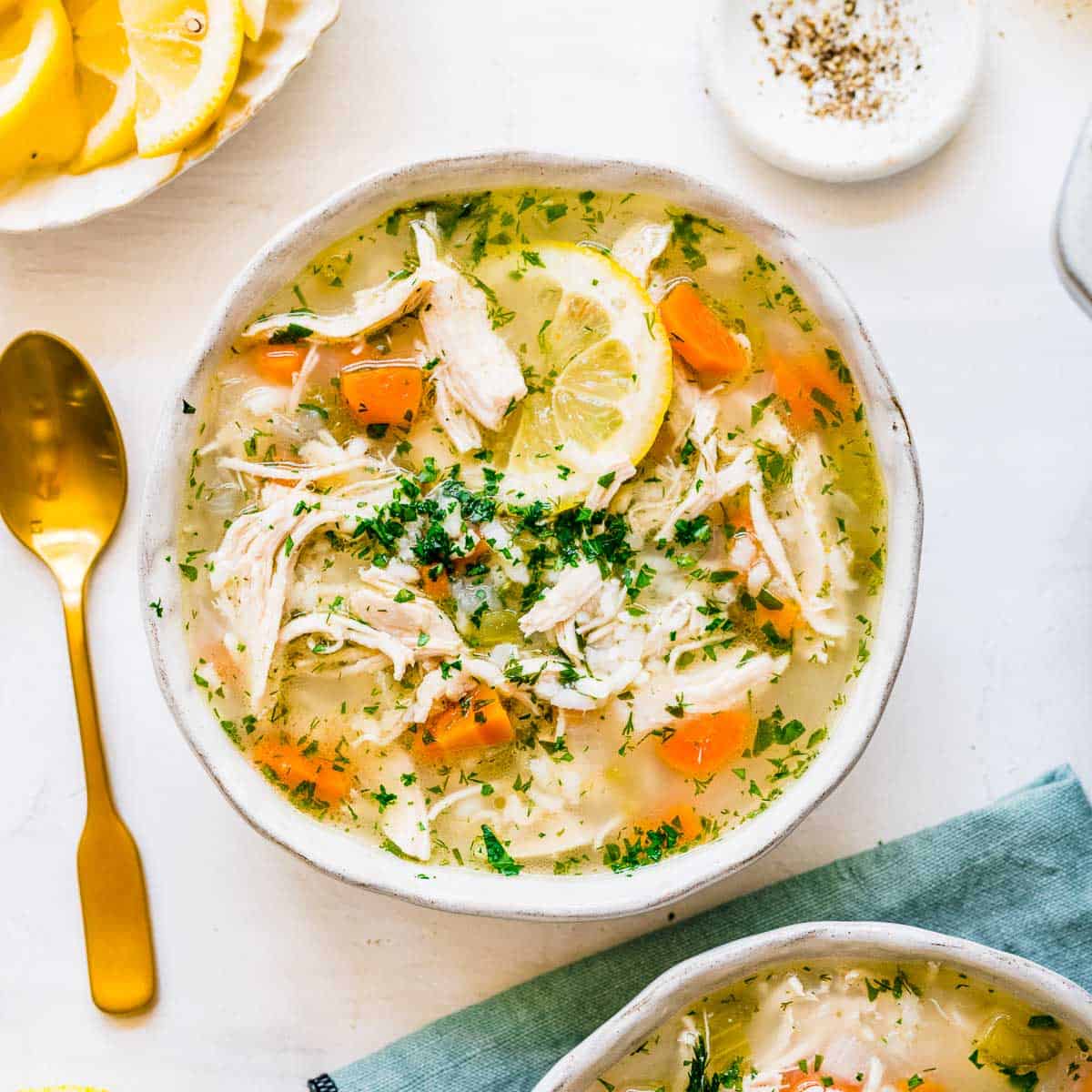 Lemon Chicken Rice Soup