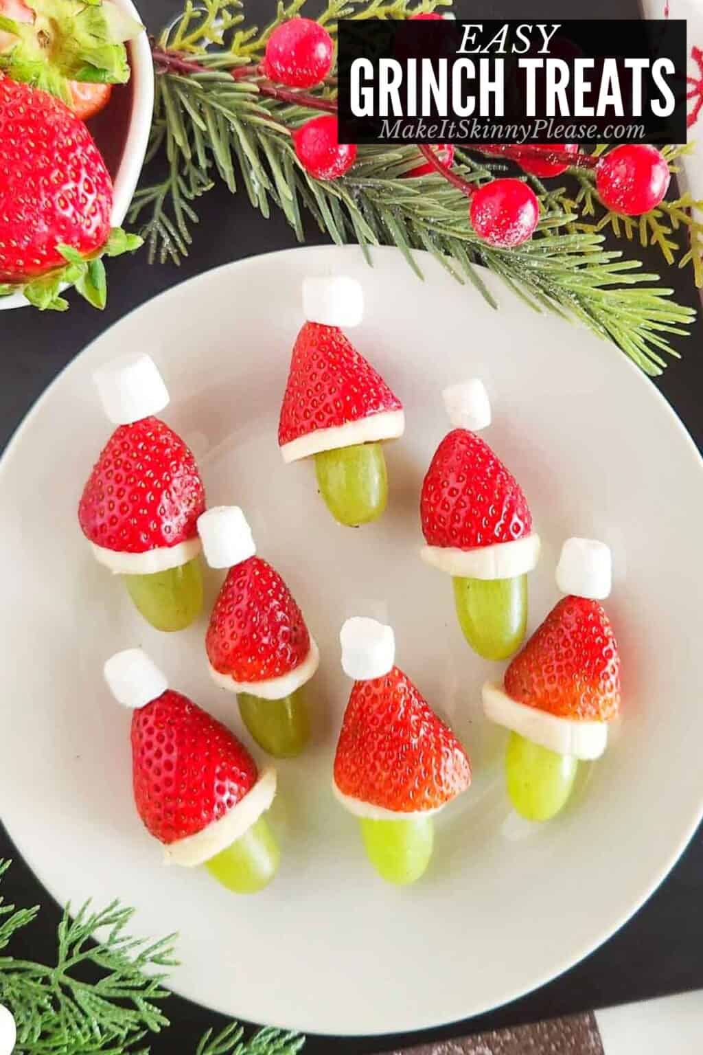 Easy Grinch Fruit Snacks (low calorie Christmas treats) - Make It ...